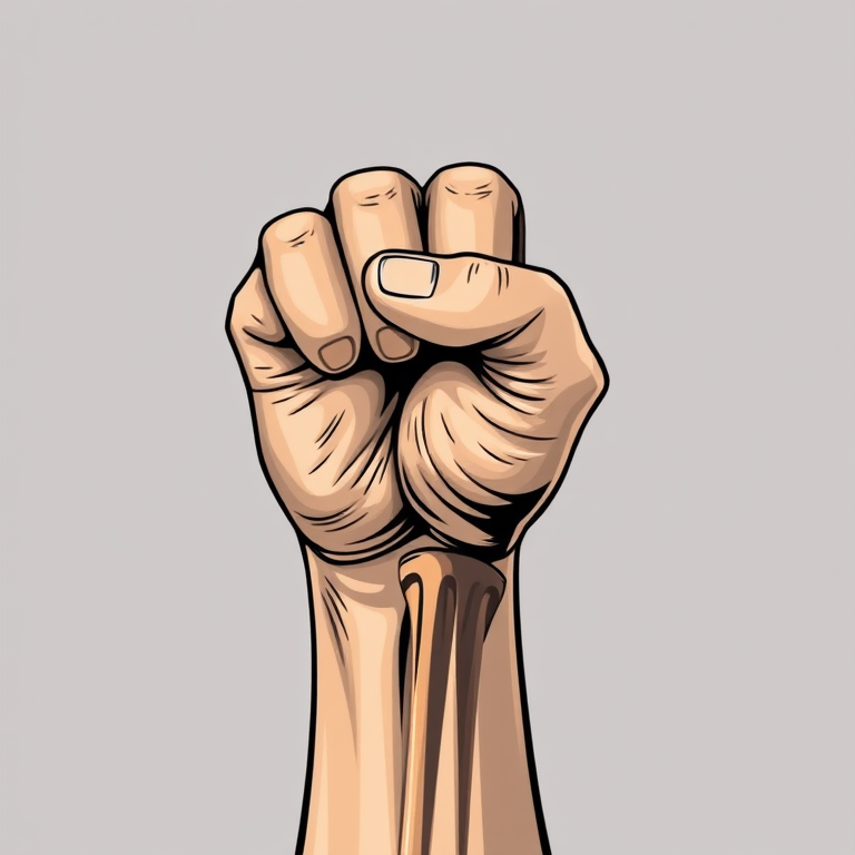 A Symbol of Strength and Unity: The Raised Fist of Resistance