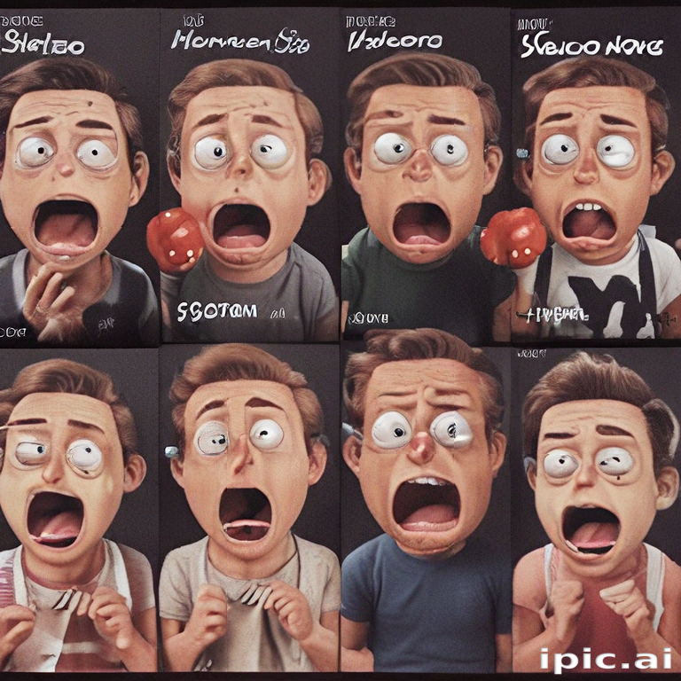 Expressions of Shock and Surprise: A Cartoon Character's Emotional Journey