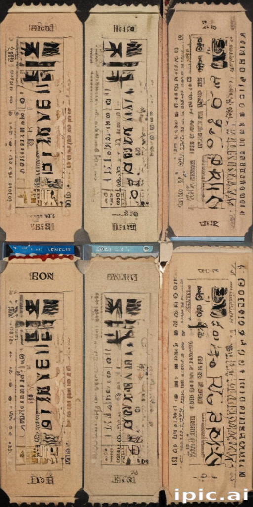 Collection of Vintage Train Tickets Featuring Unique Designs and Textures