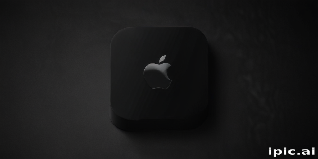 Elegant Black Apple Device with Iconic Logo on a Dark Background