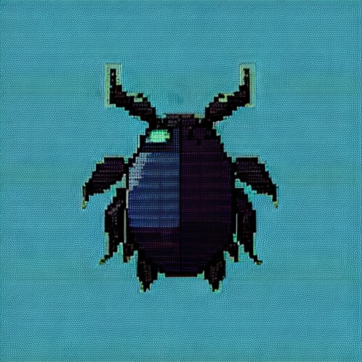 rhinoceros beetle sideways pixel art