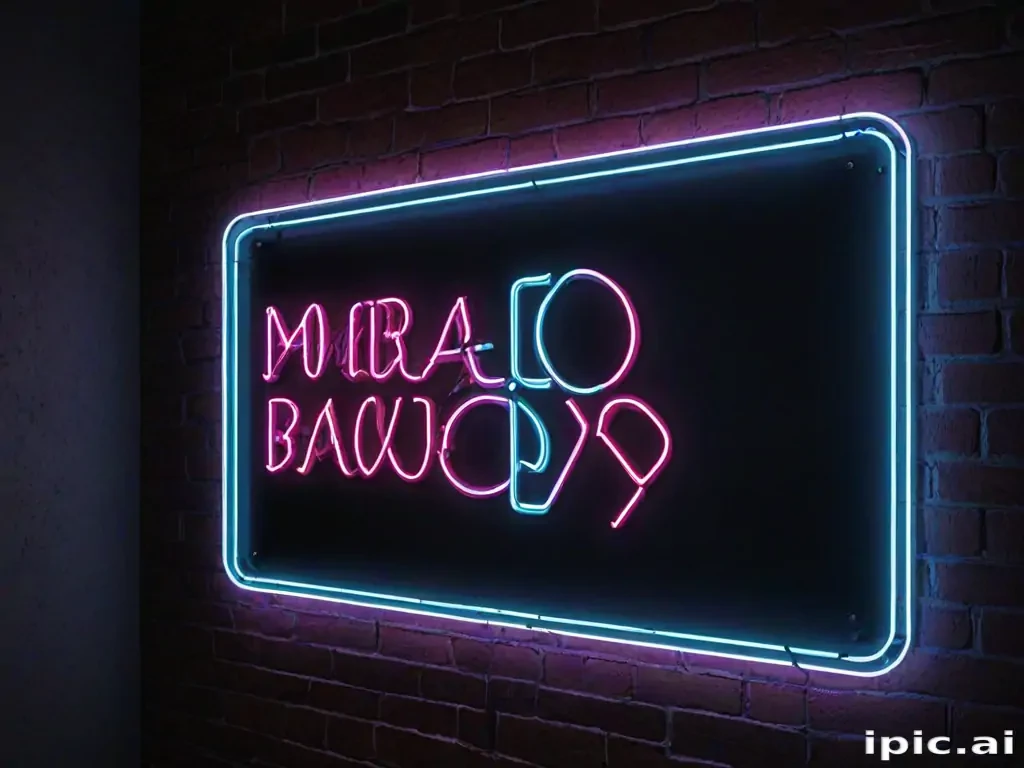 Vibrant Neon Sign Illuminating a Modern Urban Space with Stylish Design