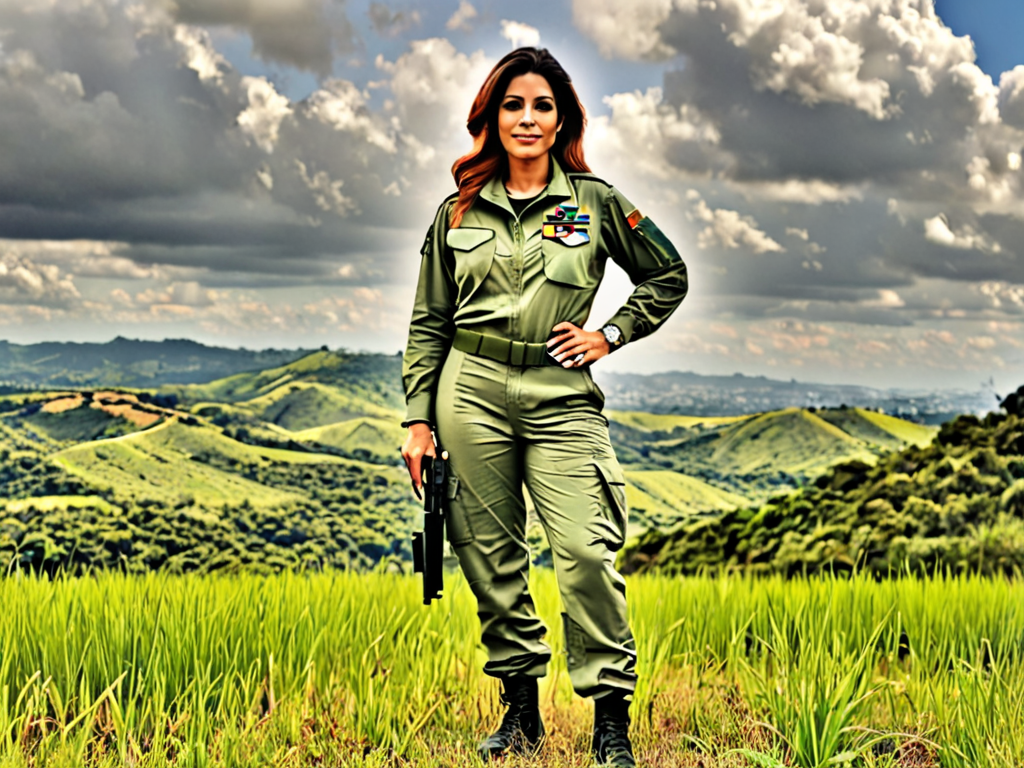 fisiculturista Aline Machado Military version