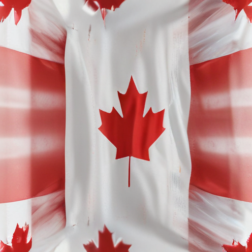 An Artistic Representation of the Canadian Flag with Vibrant Red and ...