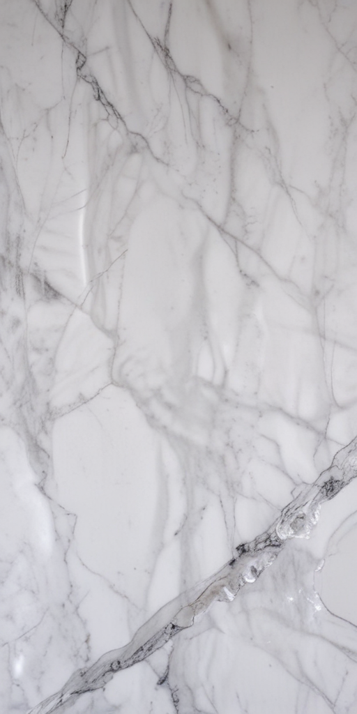 Elegant White Marble Surface with Subtle Gray Veining and Textures.