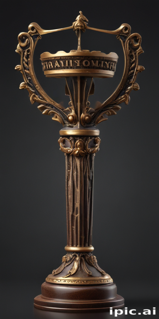 Elegant Trophy Design with Intricate Detailing and Rich Bronze Finish