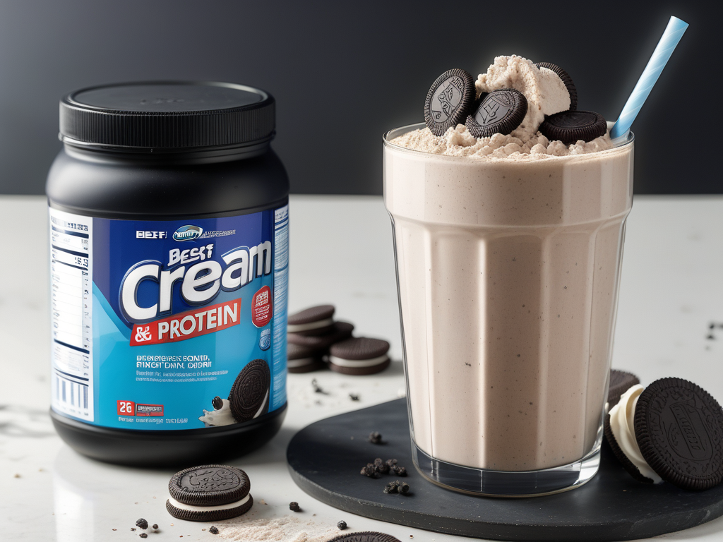 Delicious Protein Shake with Creamy Oreo Flavor and Tasty Toppings ...