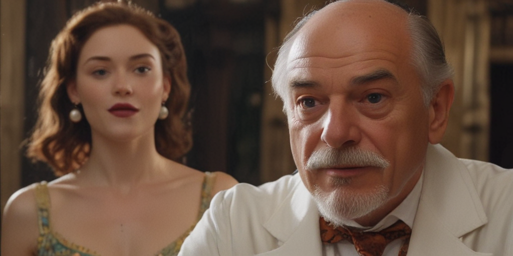 An Intimate Conversation Between Two Characters in a Vintage Setting