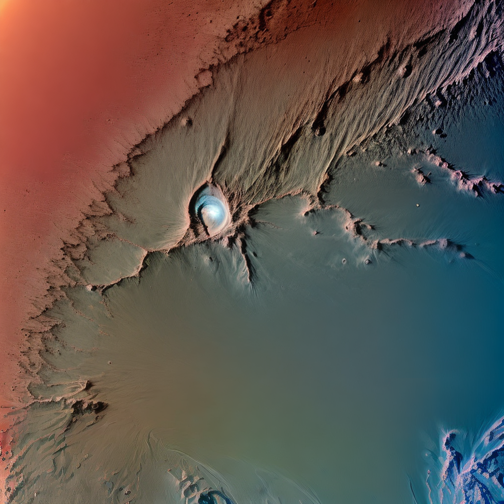 very dark image of mars from space