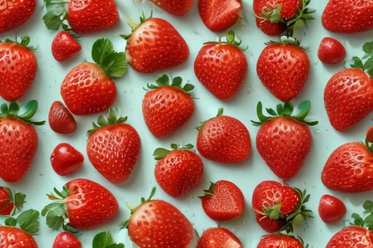 A Vibrant Collection of Fresh, Juicy Strawberries Arranged on a Light ...