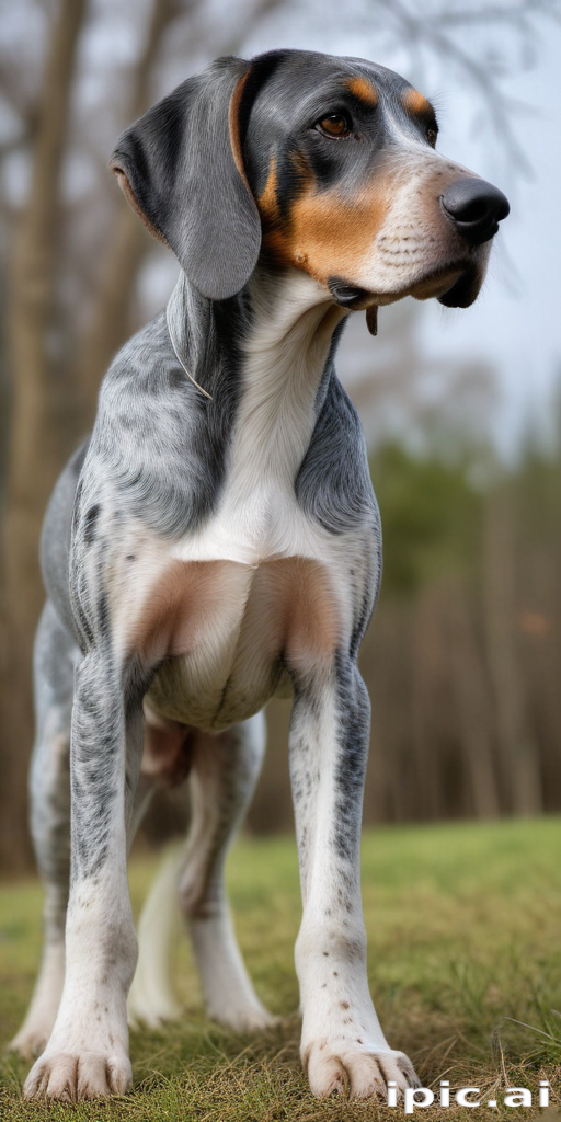 A Majestic Blue-Gray Hound Standing Proudly in a Natural Setting