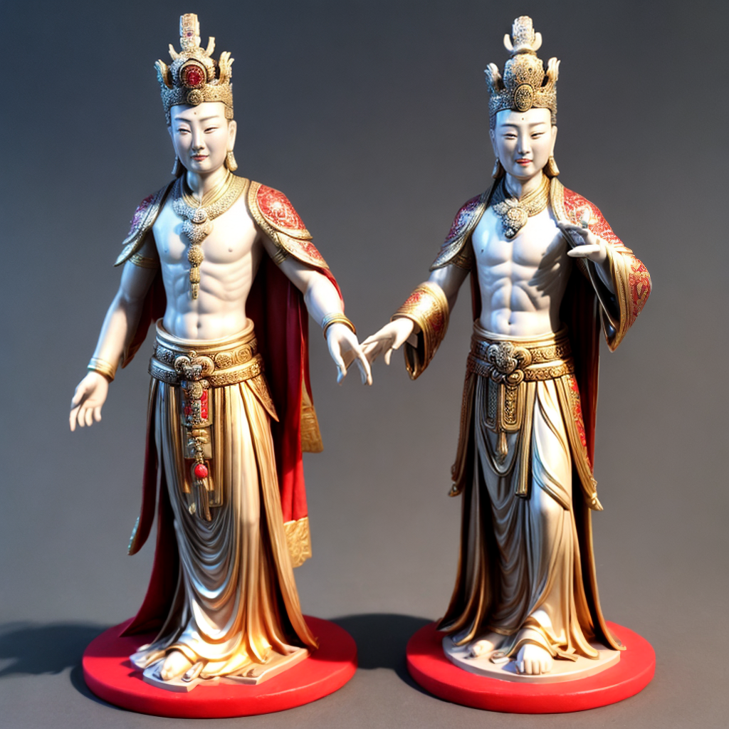 Most great beautiful royal 3D Chinese God of longevity with lad