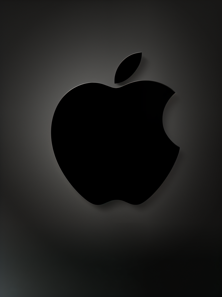 Minimalistic Black Apple Logo Set Against a Dark Background Design