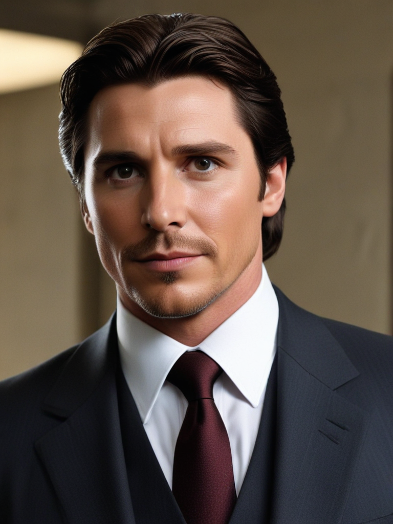 Christian bale as bruce wayne in suit,