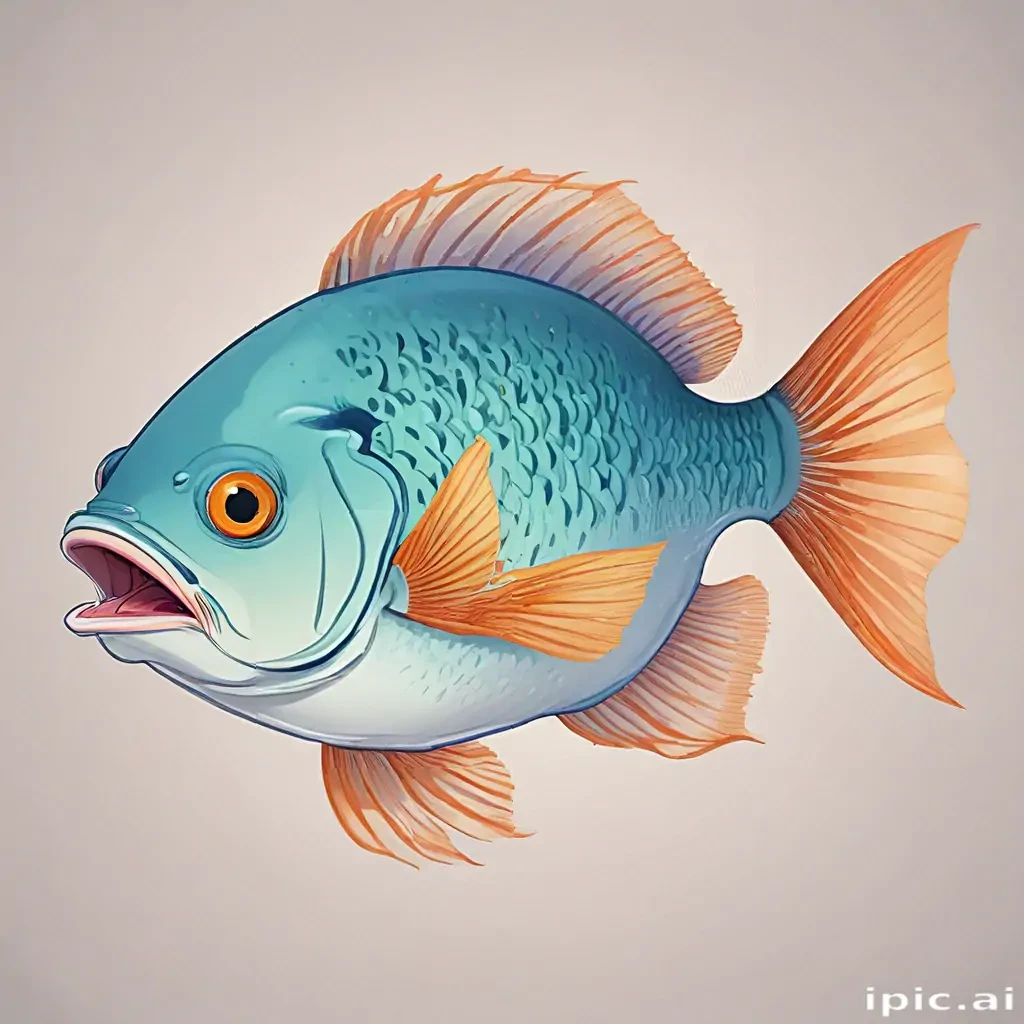 Colorful Cartoon Fish with Vibrant Fins and Expressive Features ...