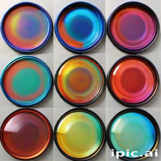 Colorful Array of Circular Plates Displaying Vibrant Iridescent ...