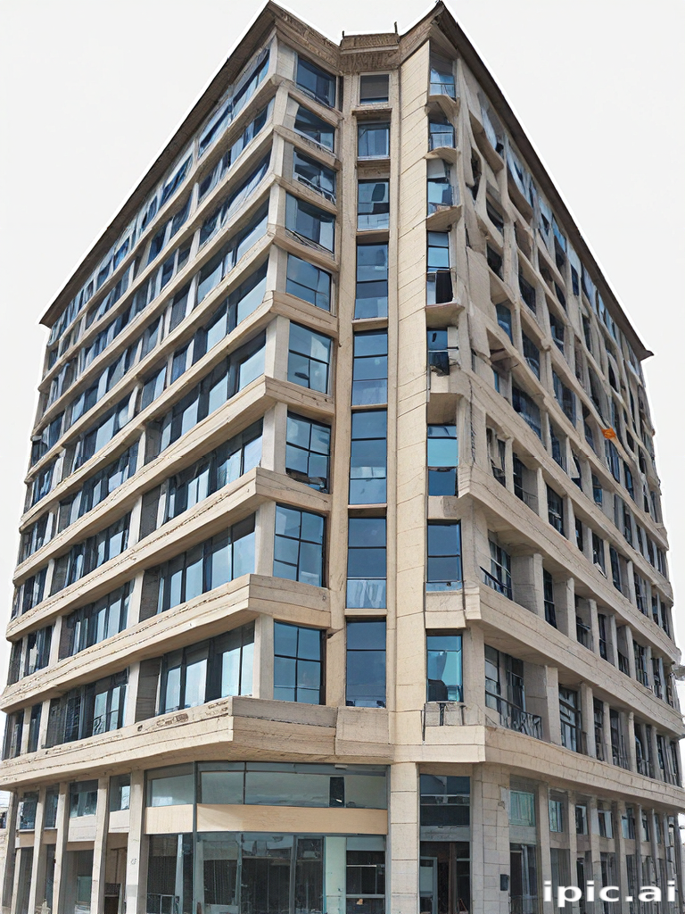 Modern Architectural Design of a Multi-Story Office Building with Glass ...