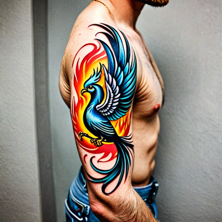 chaos of a phoenix forearm tattoo