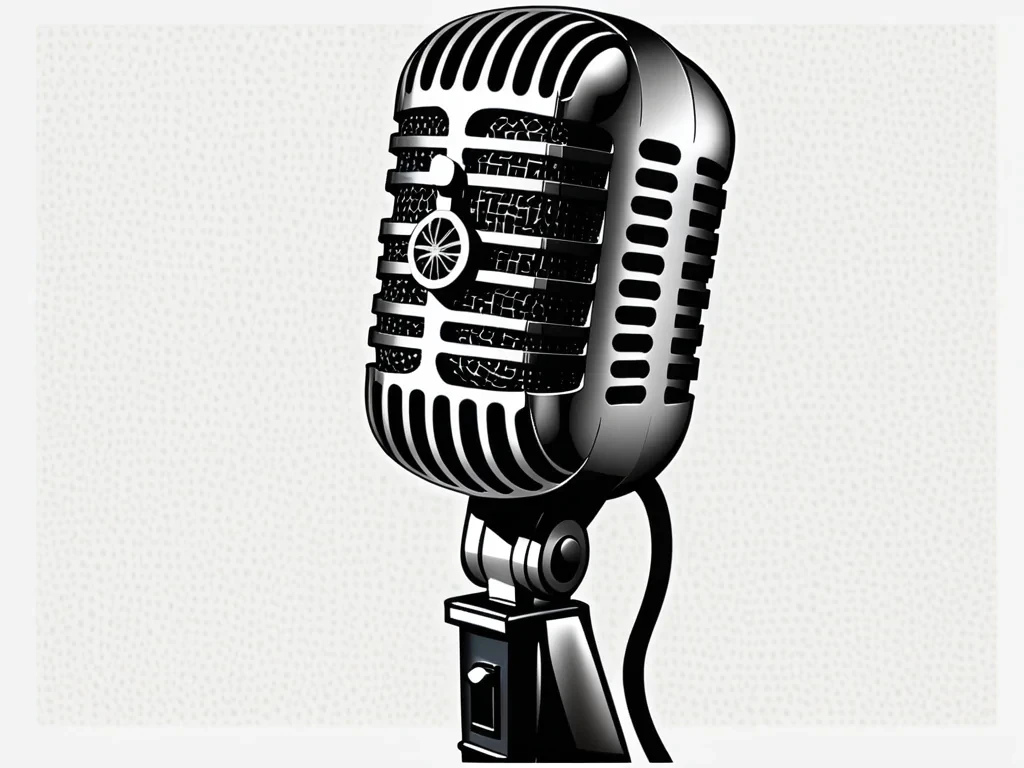 Classic Vintage Microphone Design with Intricate Detailing and Timeless ...