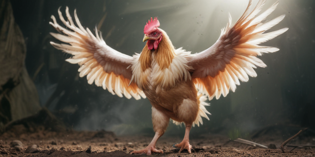 featherless chicken fighting demons