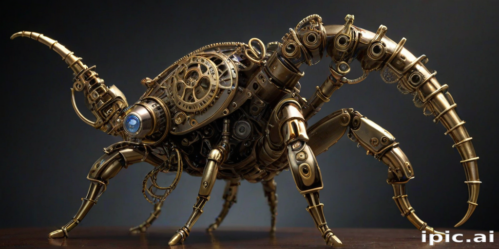 Intricate Steampunk-Inspired Robotic Insect with Detailed Gears and ...
