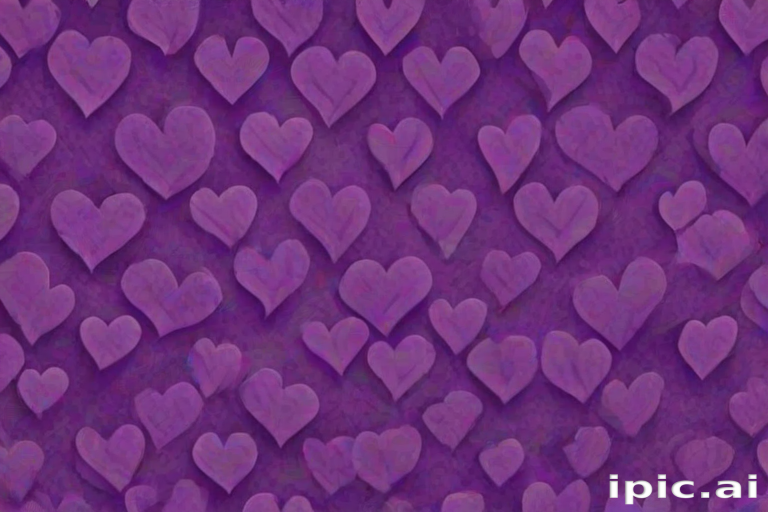 Colorful Purple Background Filled with Various Heart Shapes and Sizes
