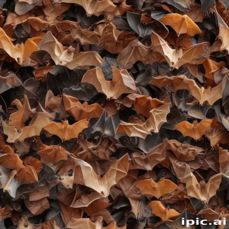 A Close-Up View of a Large Colony of Bats Roosting Together.