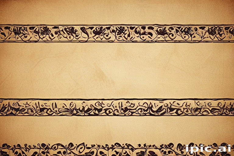 Elegant Calligraphic Design Featuring Intricate Patterns and Text on Paper