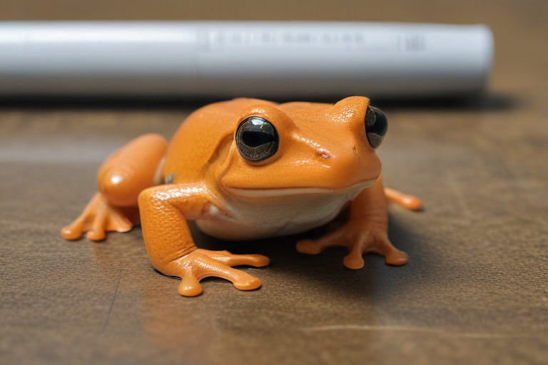 orange frog working