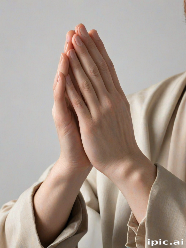 Hands in Prayer Position, Symbolizing Peace, Reflection, and Spiritual ...