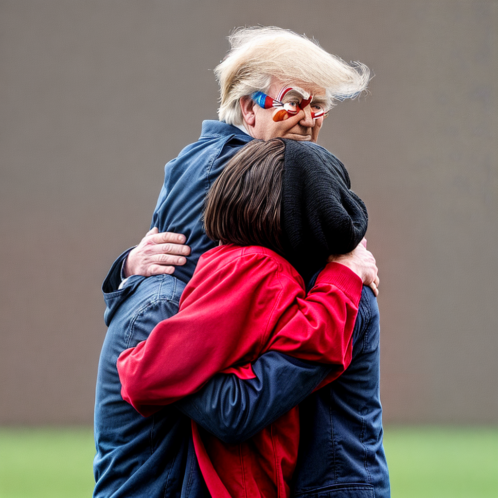 donald trump hugging grimas