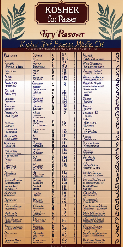 Comprehensive Guide to Kosher Foods for Passover Celebrations and ...