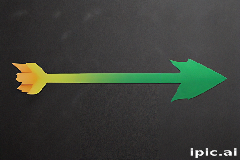 Colorful Arrow Design with a Gradient from Yellow to Green