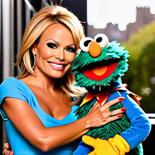 Sesame Street Bert with Pamela Anderson