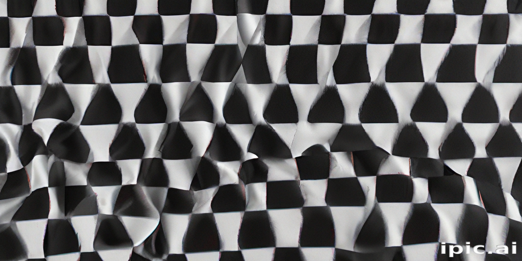 Textured Black and White Checkerboard Pattern with Unique Wave Effects