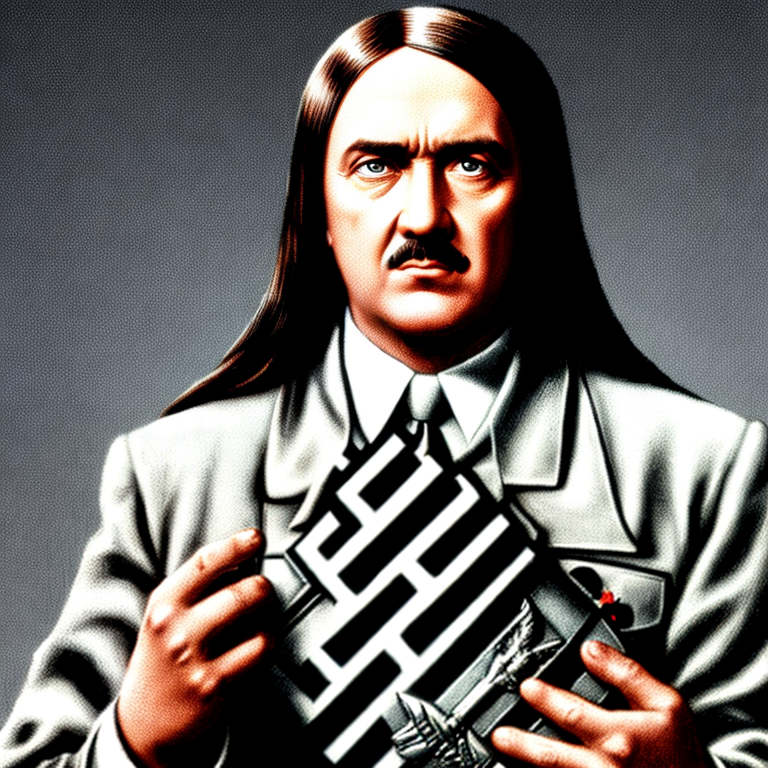 jesus christus adolf hitler hakenkreuz in hand