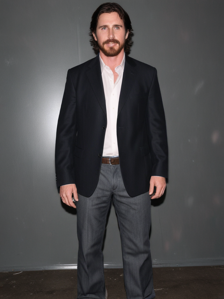 christian bale, full body in a party