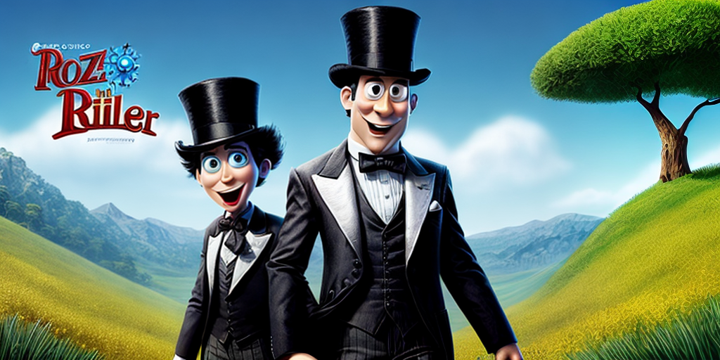 Pixar movie poster with the title of rizzler with a guy in a tuxedo and ...