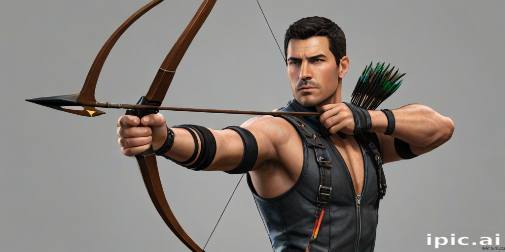 Skilled Archer Aiming with Precision at a Target in the Distance