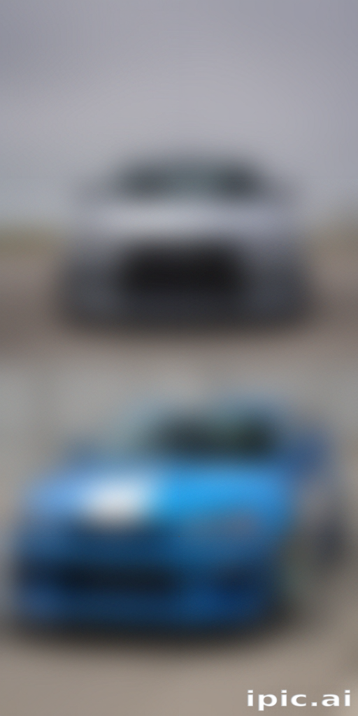 Two Distinct Cars Showcased in a Blurred Outdoor Setting