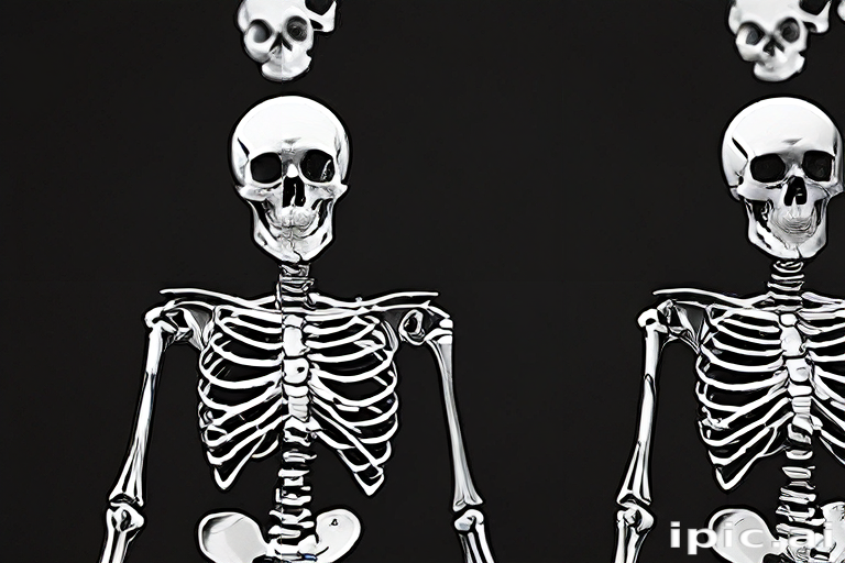 Two Decorative Skeletons Displayed Against a Dark Background for ...