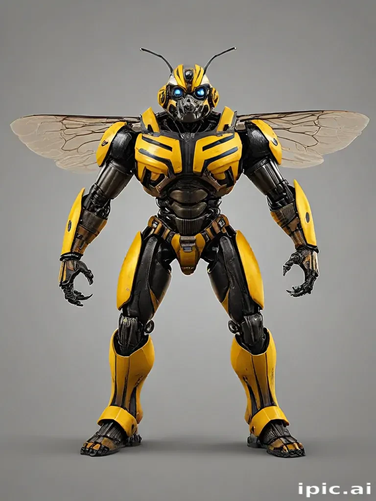 Futuristic Robotic Bumblebee Character with Mechanical Features and ...