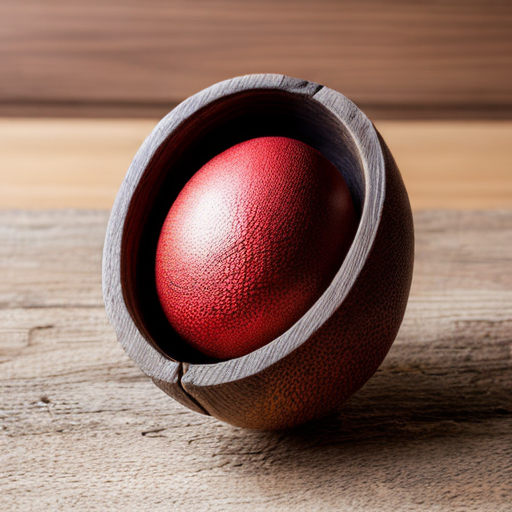 1 red dragon egg in a wooden house