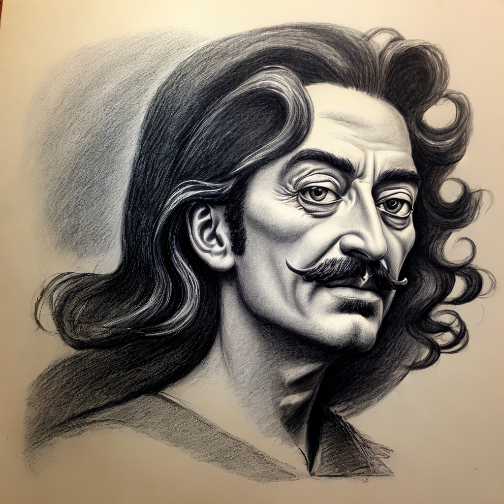 Salvador Dalí art, Charcoal drawing
