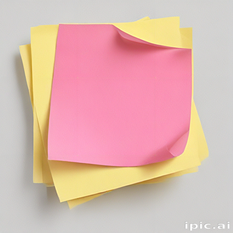 A Stack of Colorful Sticky Notes in Pink and Yellow Shades.