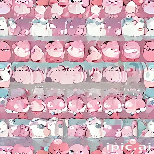 A Colorful Collection of Cute Pink Characters in Various Expressions ...