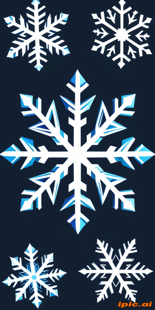 Elegant and Stylish Snowflakes on a Dark Background in Various Designs