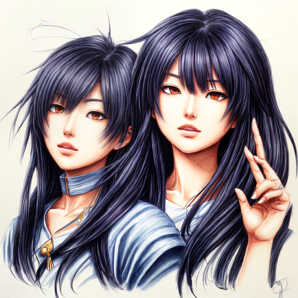 fan art of akeno, hand drawn