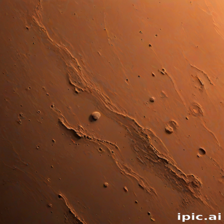 Stunning Aerial View of Mars' Surface Showcasing Unique Geological Features