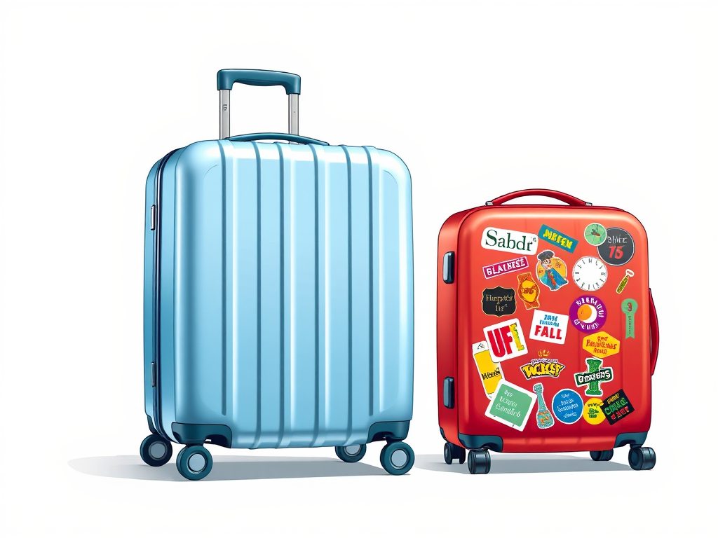 Two Colorful Suitcases Ready for Adventure: One Bright Blue and One Fun Red